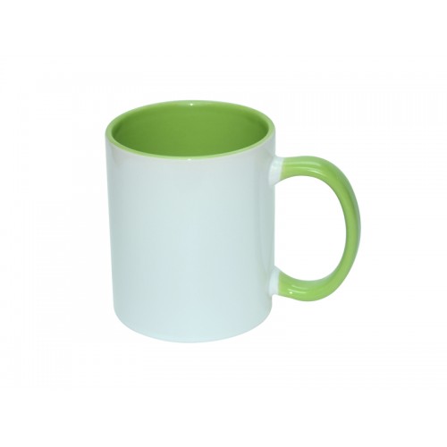 11oz Inner Rim Color Mug Light Green | Sublimation Products, Heat Press ...