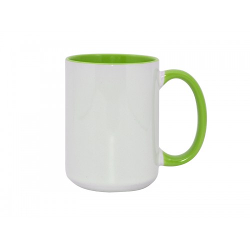 15oz Inner Rim Color Mug Light Green | Sublimation Products, Heat Press ...